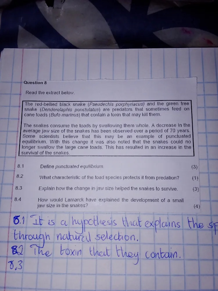 Question 8 Read the extract below. The | StudyX
