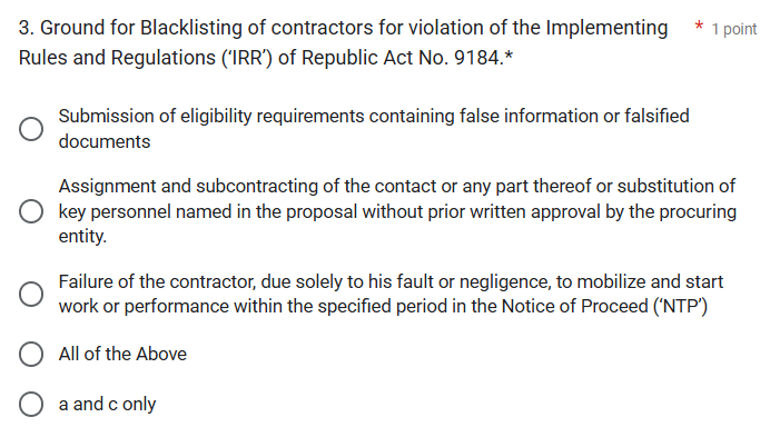 3. Ground for Blacklisting of contractors | StudyX