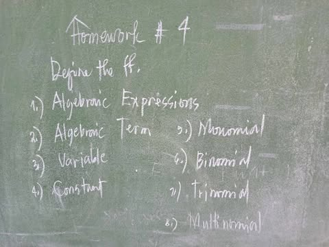 Define the ff. 1.) Algebraic Expressions 2) | StudyX