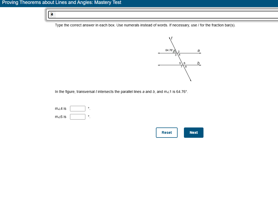 In the figure, transversal $t$ intersects | StudyX