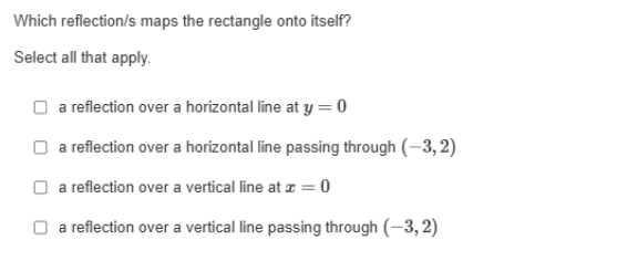 Which reflection/s maps the rectangle onto | StudyX