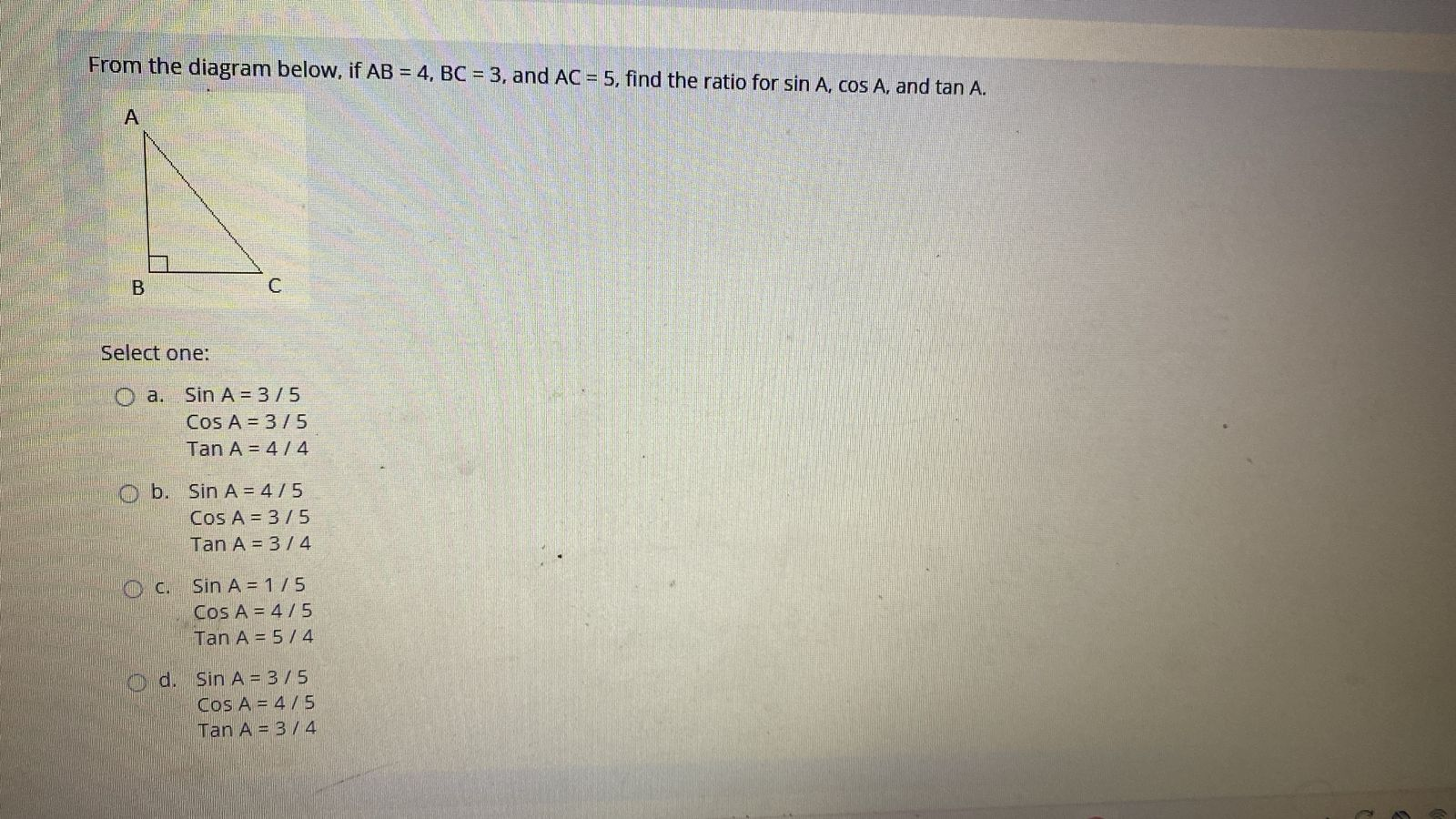 From the diagram below, if AB = 4, BC = 3, | StudyX