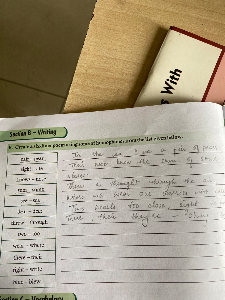 B. Create a six-liner poem using some of | StudyX