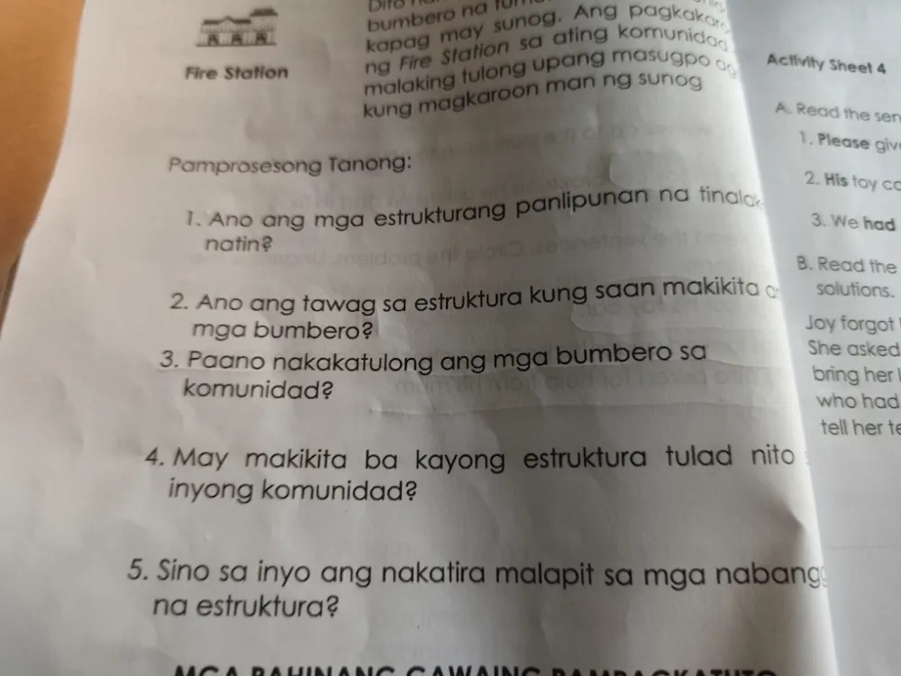 Pamprosesong Tanong: 1. Ano ang mga | StudyX