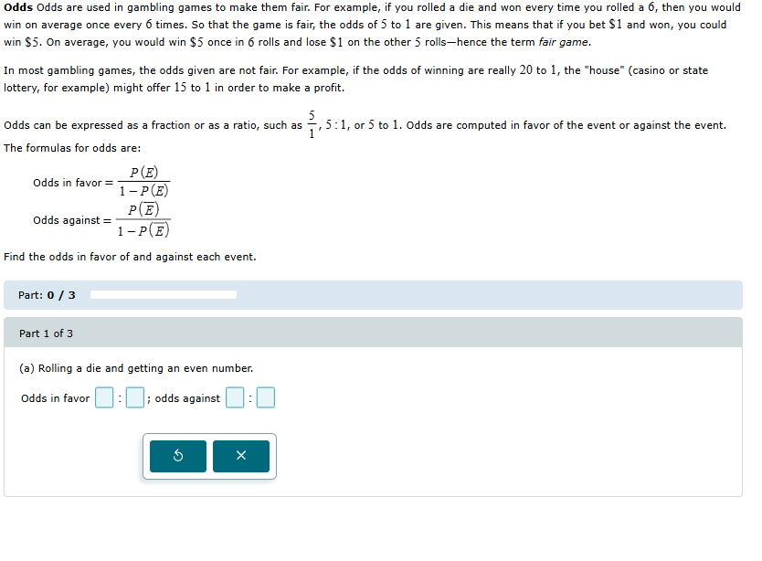 The formulas for odds are: Odds in favor = | StudyX