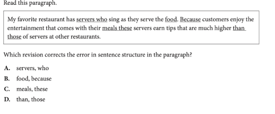 Read this paragraph. My favorite restaurant | StudyX