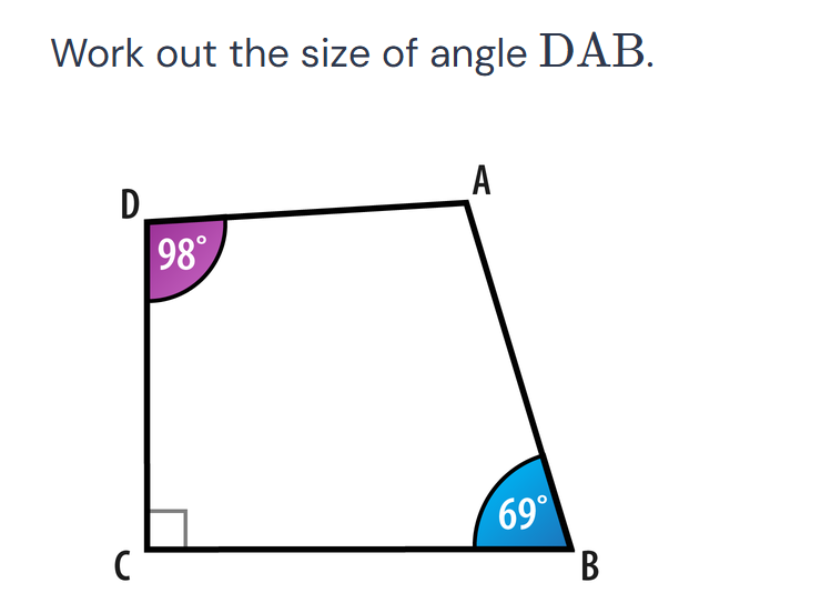 Work out the size of angle DAB. In the | StudyX