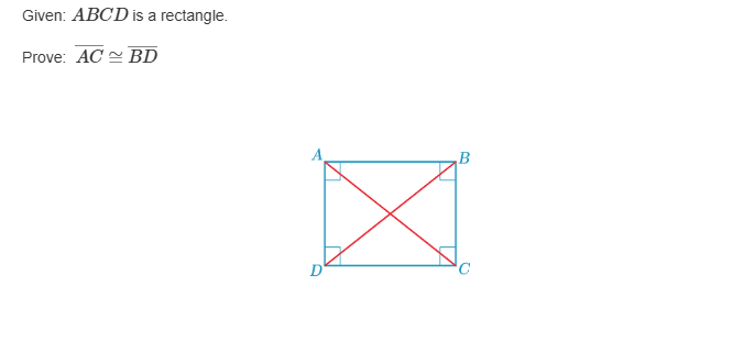 Given: $ABCD$ is a rectangle. Prove: $ {AC} | StudyX