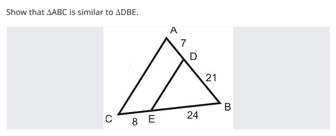 Show that $ ABC$ is similar to $ DBE$. $ | StudyX