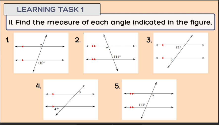 II. Find the measure of each angle indicated | StudyX