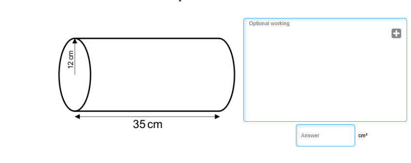 The image shows a cylinder with a diameter | StudyX