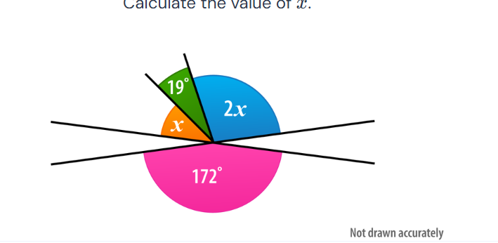 Calculate the value of $x$. $x + 19 + 2x + | StudyX