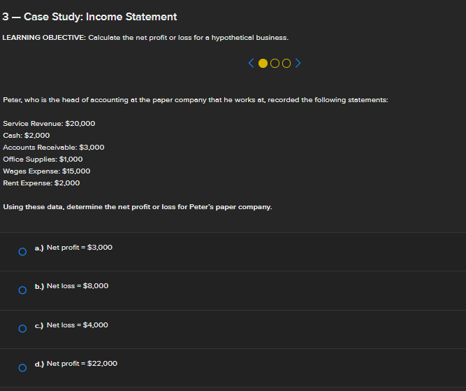 3 - Case Study: Income Statement LEARNING | StudyX