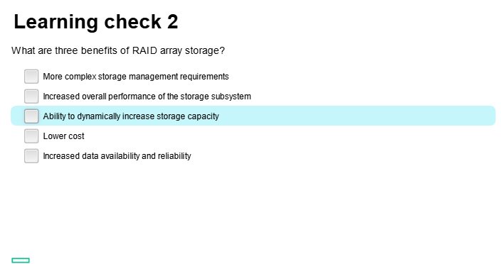What are three benefits of RAID array | StudyX