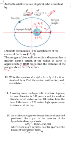 An Earth satellite has an elliptical orbit | StudyX