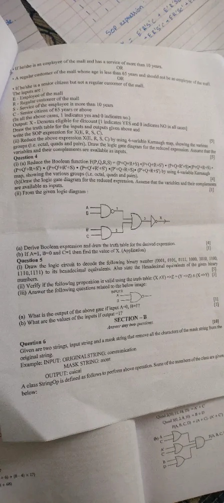 Draw the truth table for the inputs and | StudyX