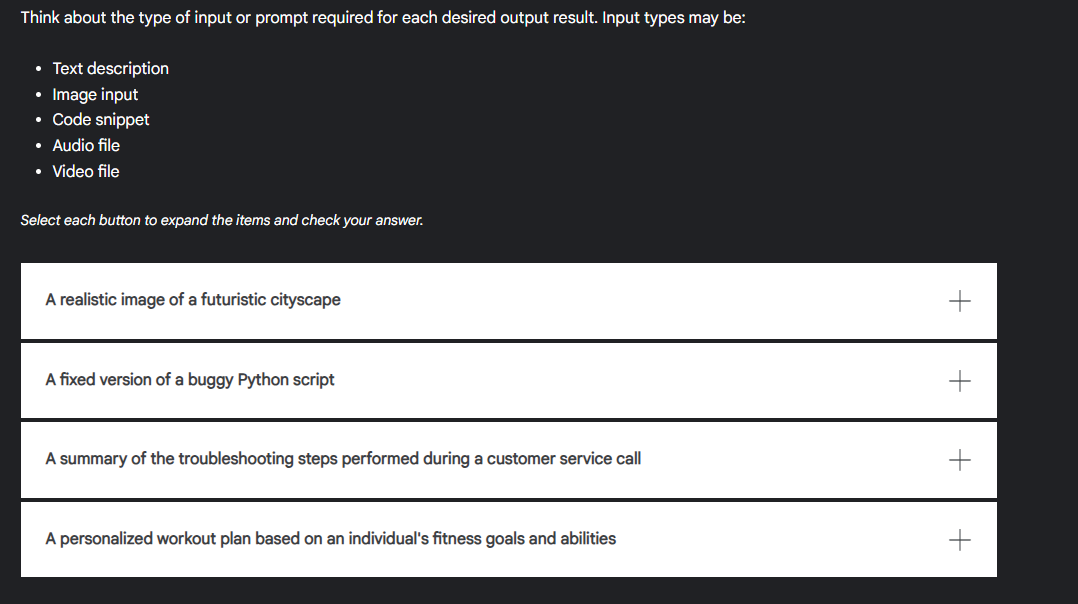 Think about the type of input or prompt | StudyX