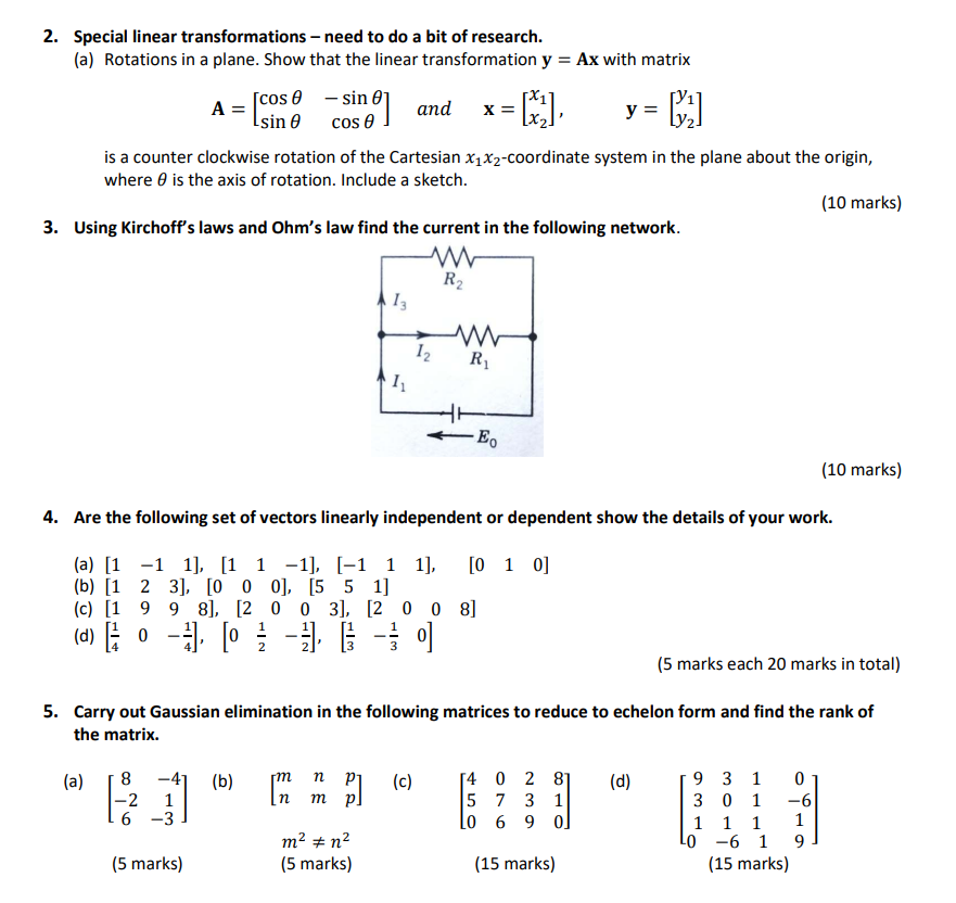 2. Special linear transformations - need to | StudyX
