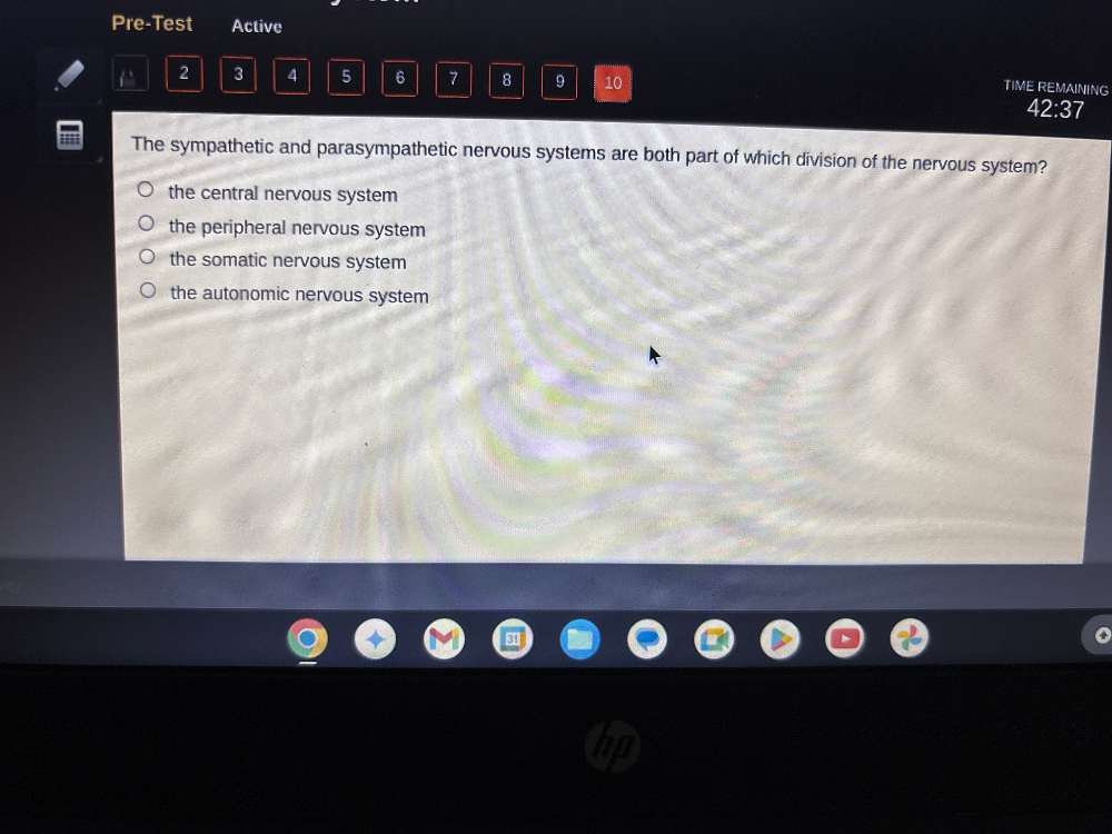 The sympathetic and parasympathetic nervous | StudyX