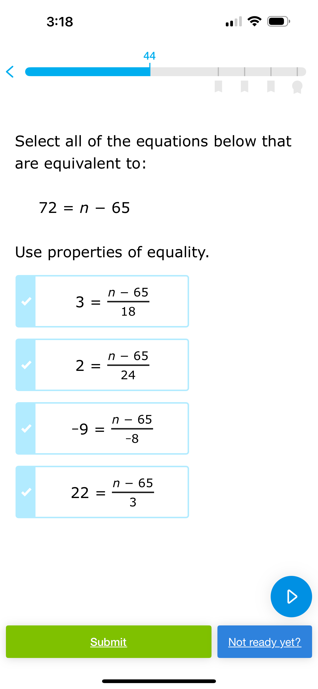 Select all of the equations below that are | StudyX