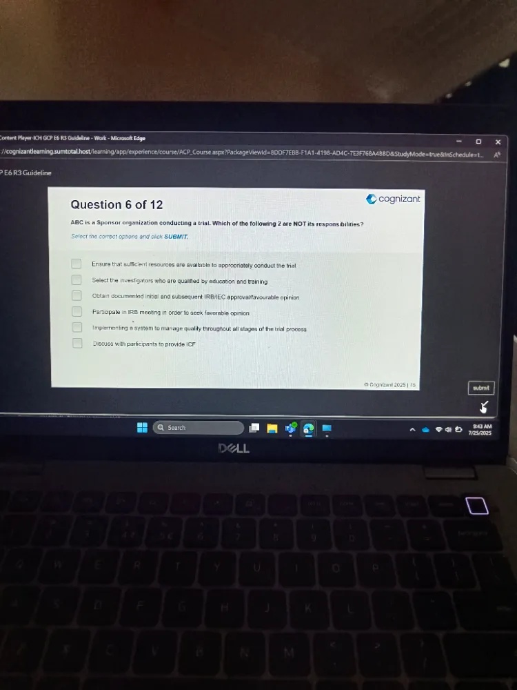 Question 6 of 12 ABC is a Sponsor