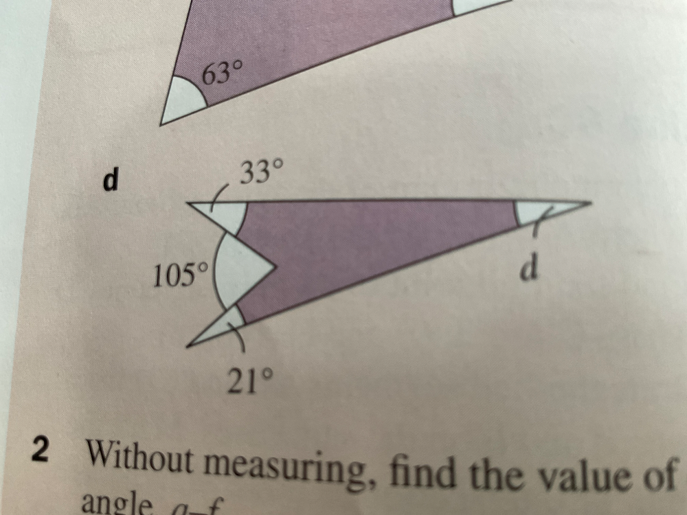 Without measuring, find the value of angle | StudyX