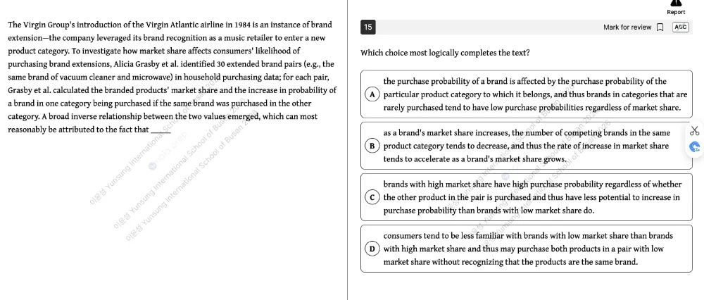 Which choice most logically completes the | StudyX
