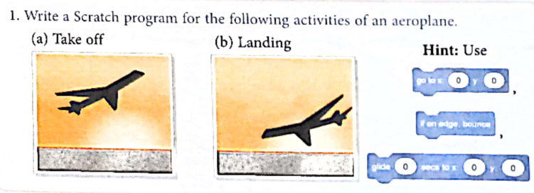 1. Write a Scratch program for the following | StudyX