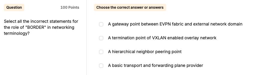 Select all the incorrect statements for the | StudyX