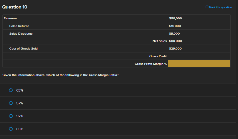 Question 10 | Item | Amount | |---|---| | | StudyX