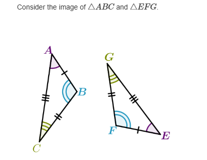 Consider the image of $ ABC$ and $ EFG$. | StudyX
