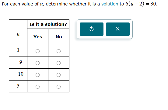 For each value of *u*, determine whether it | StudyX