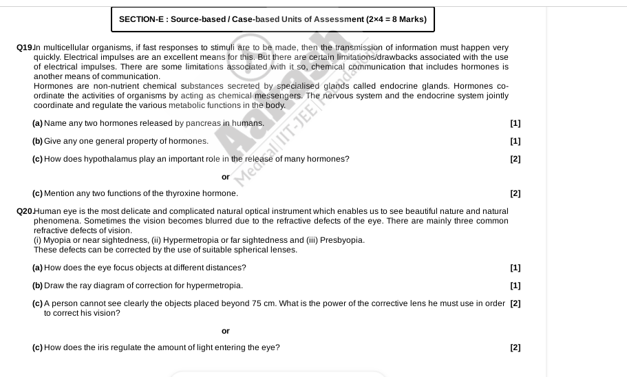 Q19.In multicellular organisms, if fast | StudyX