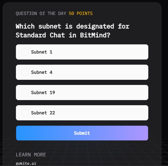 Which subnet is designated for Standard Chat | StudyX