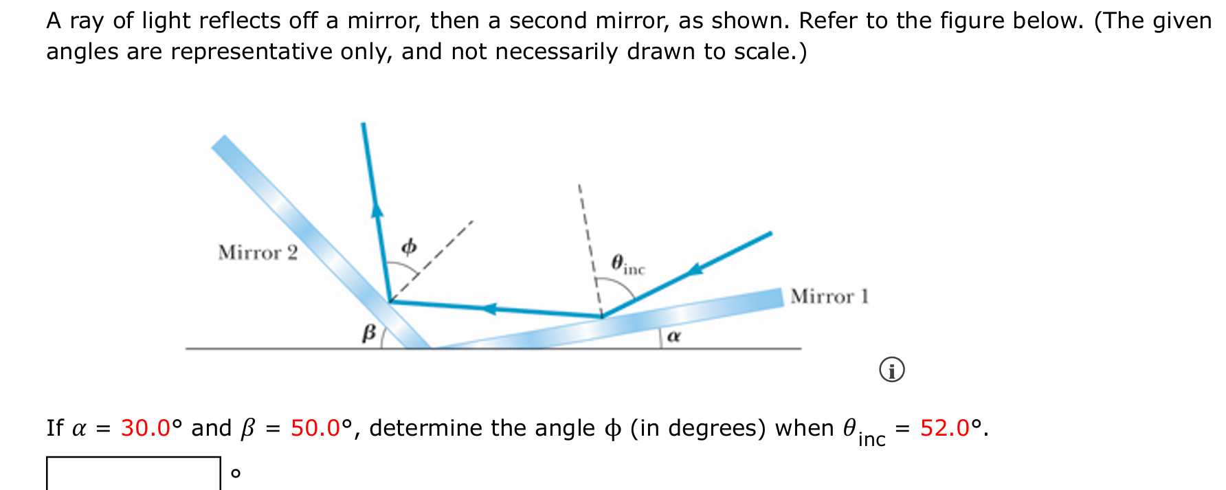 A ray of light reflects off a mirror, then a | StudyX