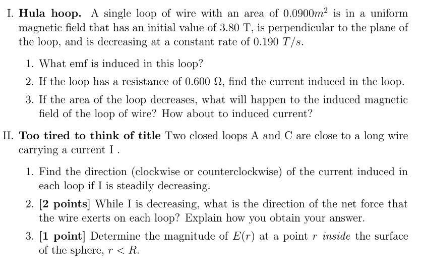I. Hula hoop. A single loop of wire with an | StudyX