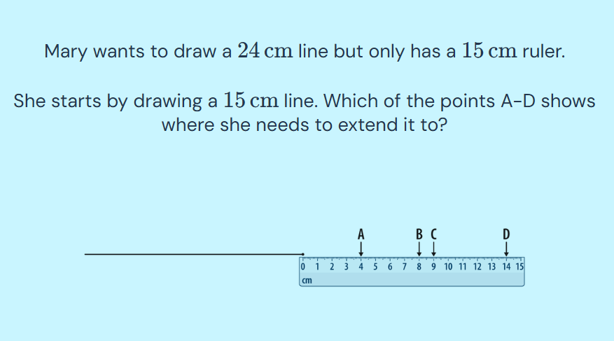 Mary wants to draw a 24 cm line but only has | StudyX