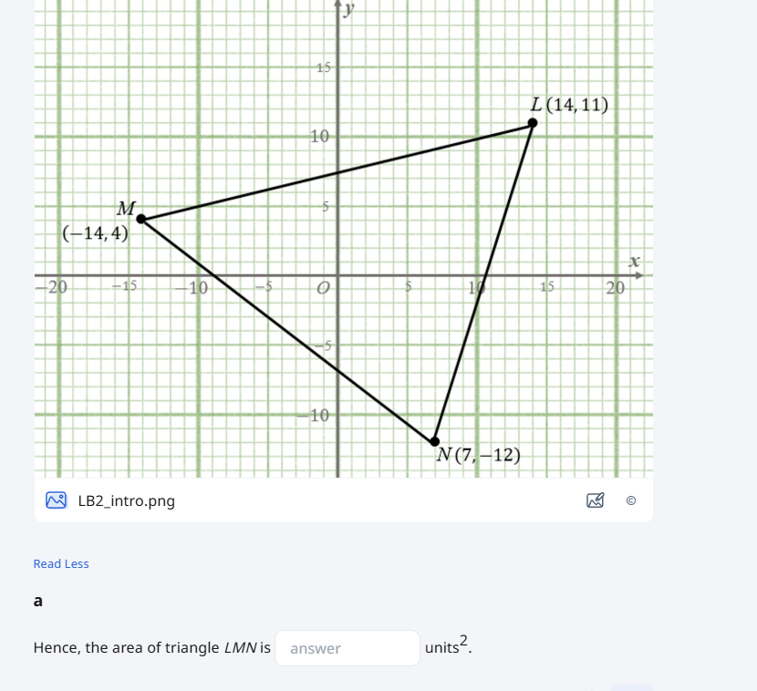 Hence, the area of triangle $LMN$ is | StudyX
