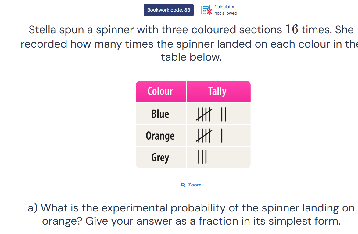 Stella spun a spinner with three coloured | StudyX