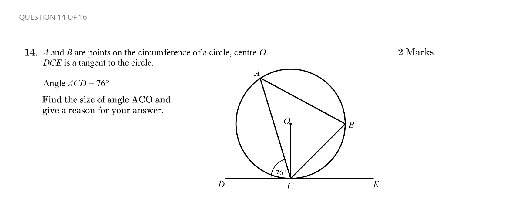 14. A and B are points on the circumference | StudyX
