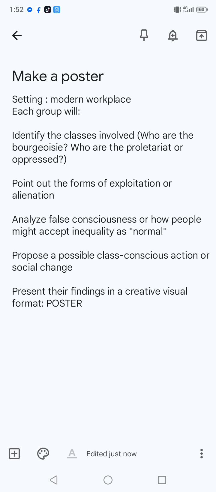 Make a poster Setting: modern workplace Each