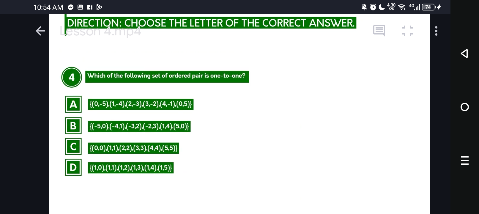 Which of the following set of ordered pair | StudyX