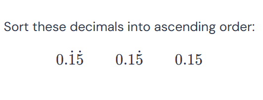 Sort these decimals into ascending order: | StudyX