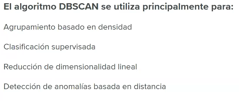 El algoritmo DBSCAN se utiliza | StudyX