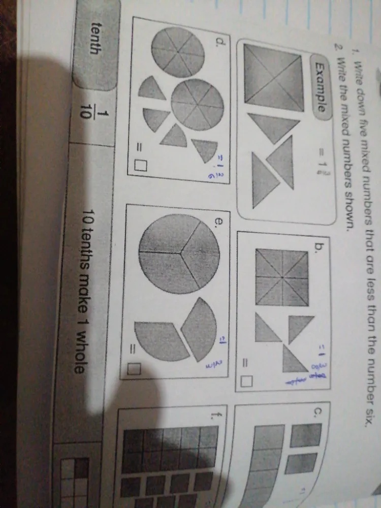 1. Write down five mixed numbers that are | StudyX
