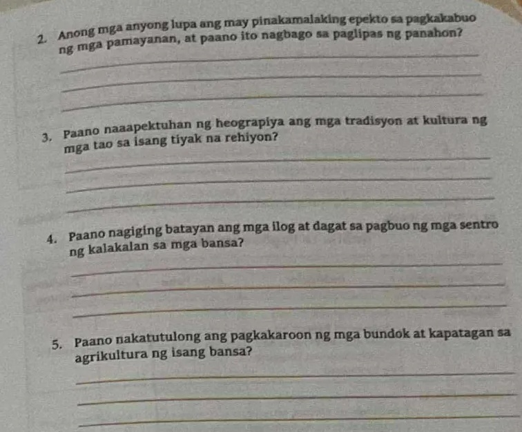 2. Anong mga anyong lupa ang may | StudyX