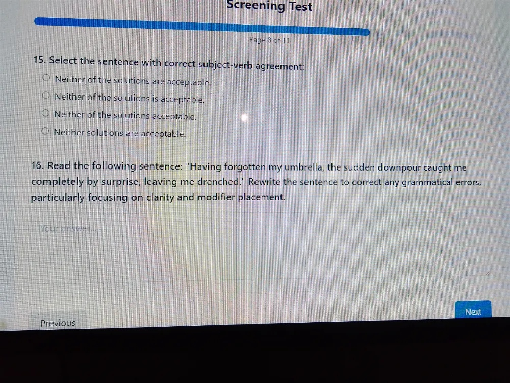 15. Select the sentence with correct | StudyX
