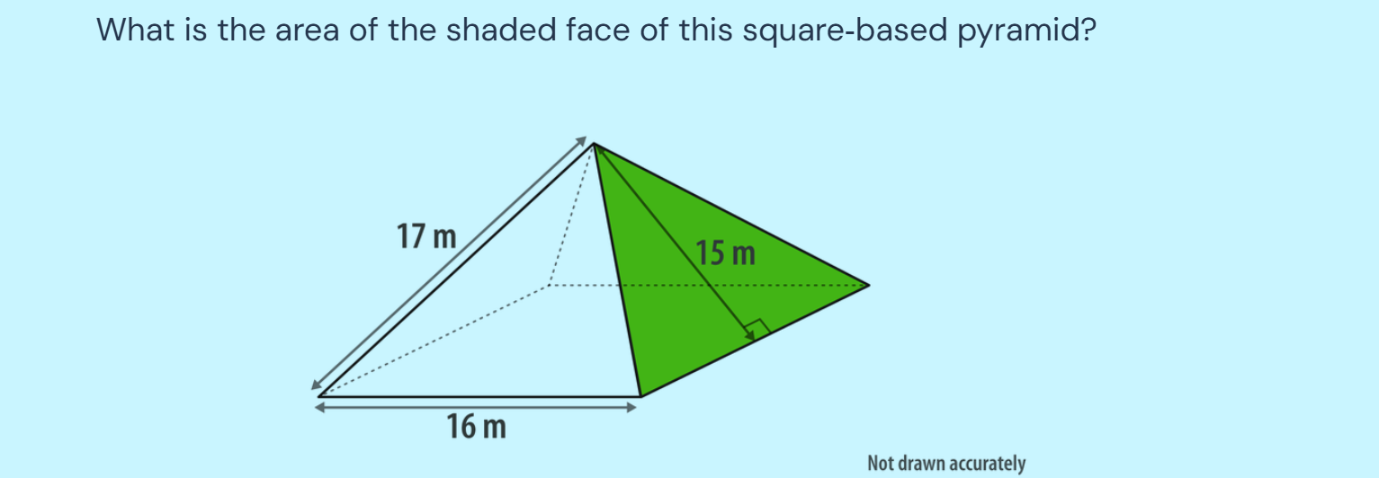 What is the area of the shaded face of this | StudyX