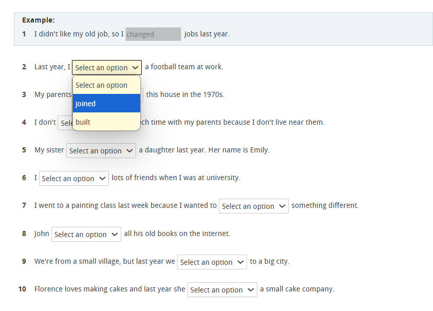 Example: 1 I didn't like my old job, so I | StudyX