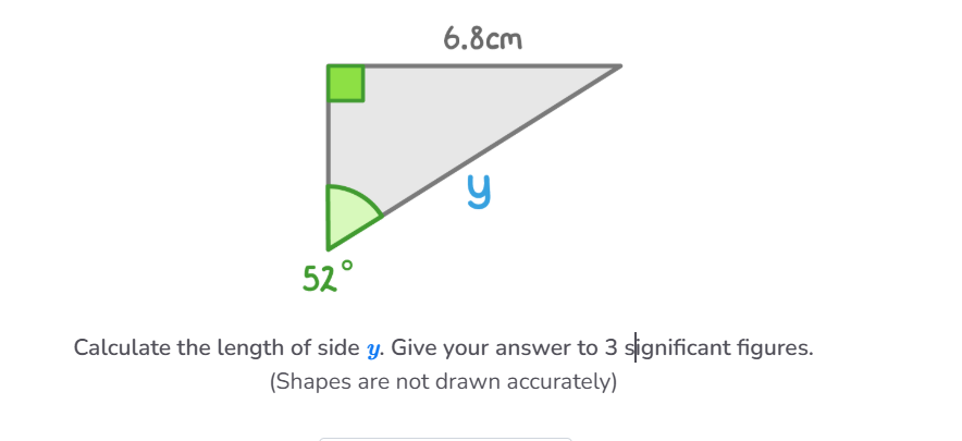 Calculate the length of side *y*. Give your | StudyX